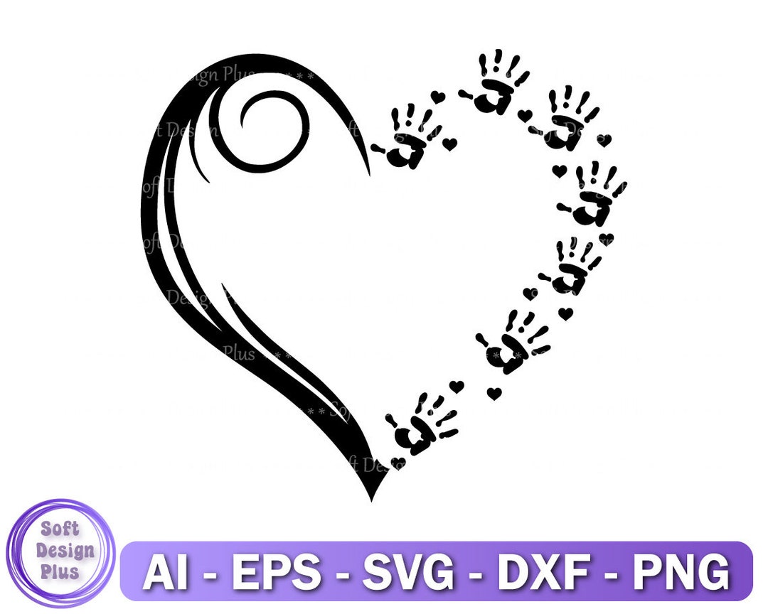 Heart and Baby Hands Svg, Png, Heart Cricut, Baby Hands Design ...