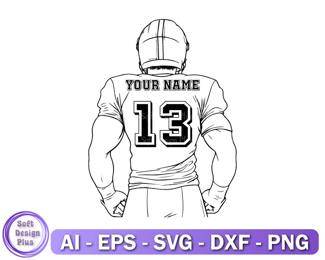 Personalized Football Player SVG: Team Name Design (digital Files) - Etsy