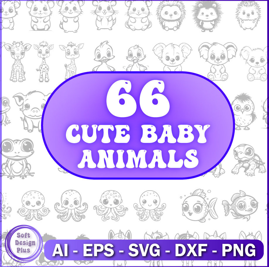 Animal Svg Bundle, Animal Doodle Svg Bundle, Animal Svg, Cute Animal ...