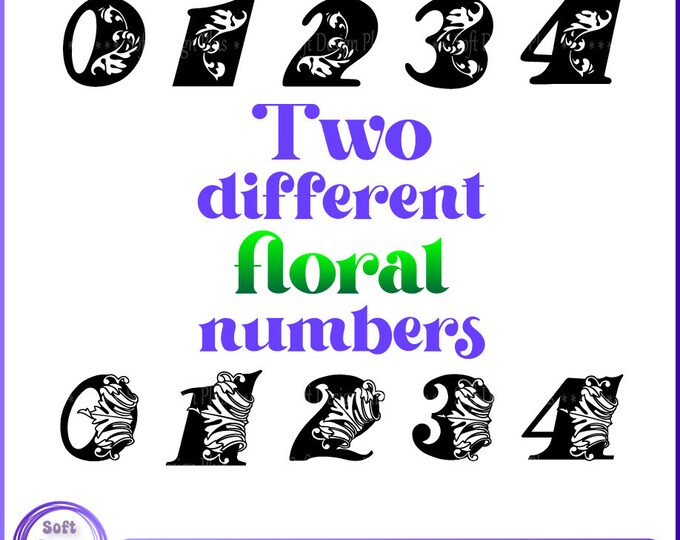 Floral Numbers Svg, Herbal Numbers Svg, Botanical Numbers Svg, Wedding ...