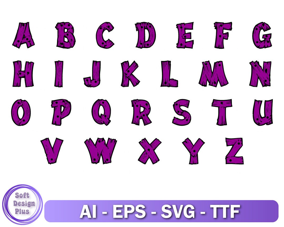 Wood Alphabet Font Svg, TTF, Cricut, Silhouette, Cuttable File, Font ...