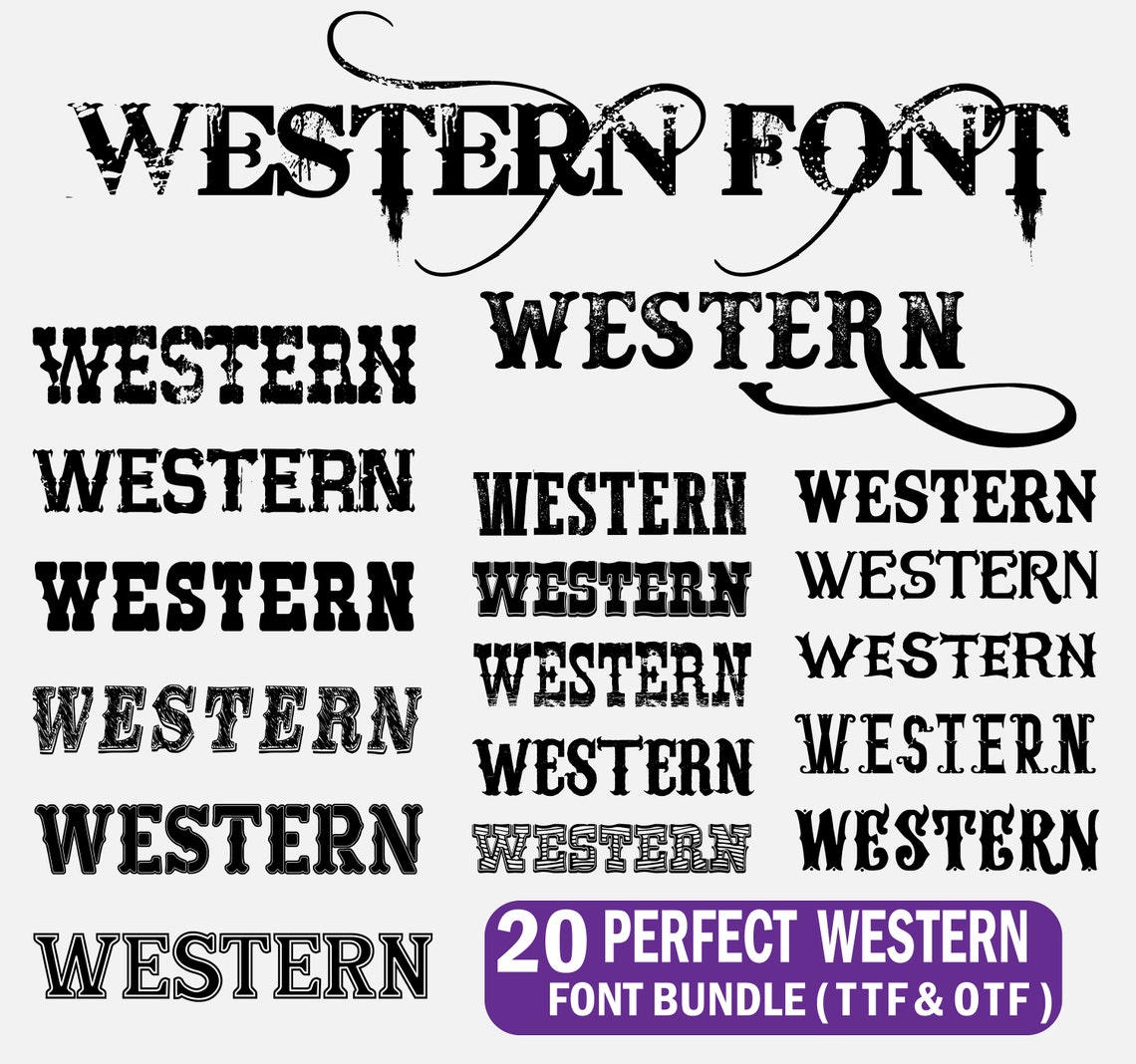 Western Font Bundle: Cowboy Style (TTF & OTF) - Etsy