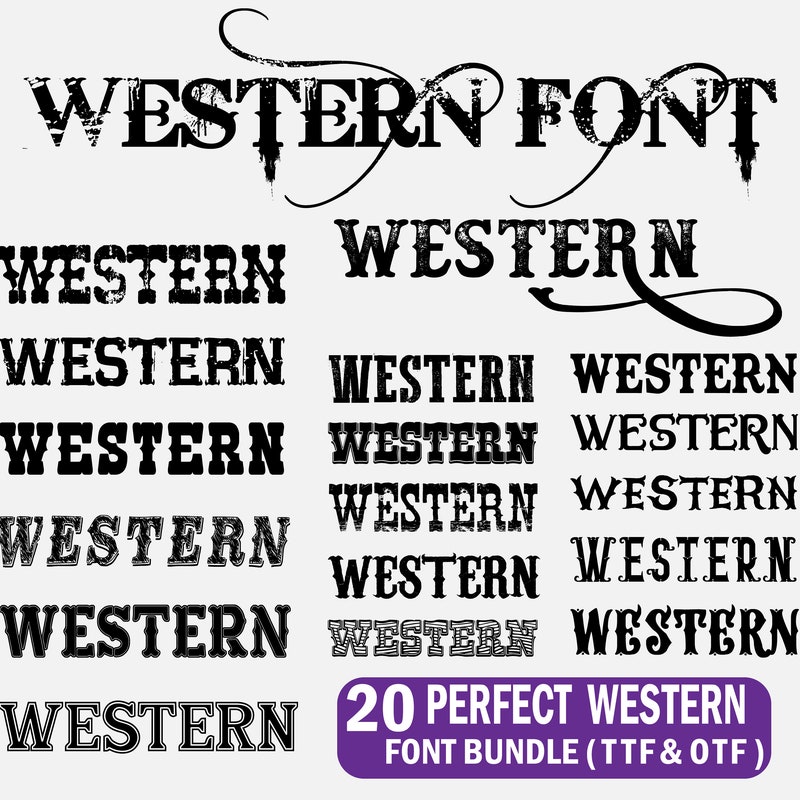 Western Font - Etsy