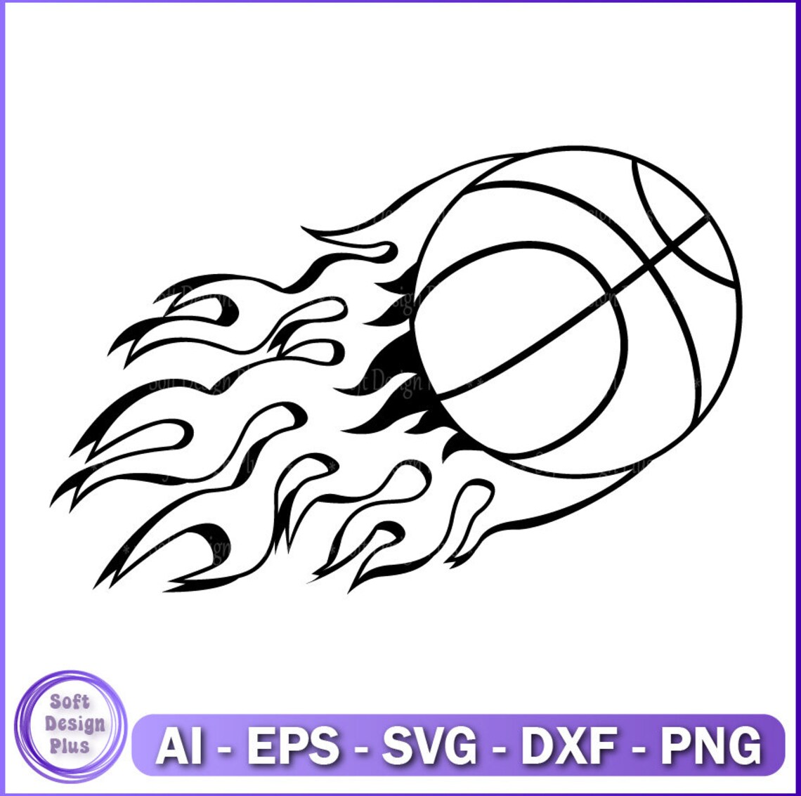 Flaming Basketball Svg, Basketball Fire Svg, Basketball Flames Svg ...