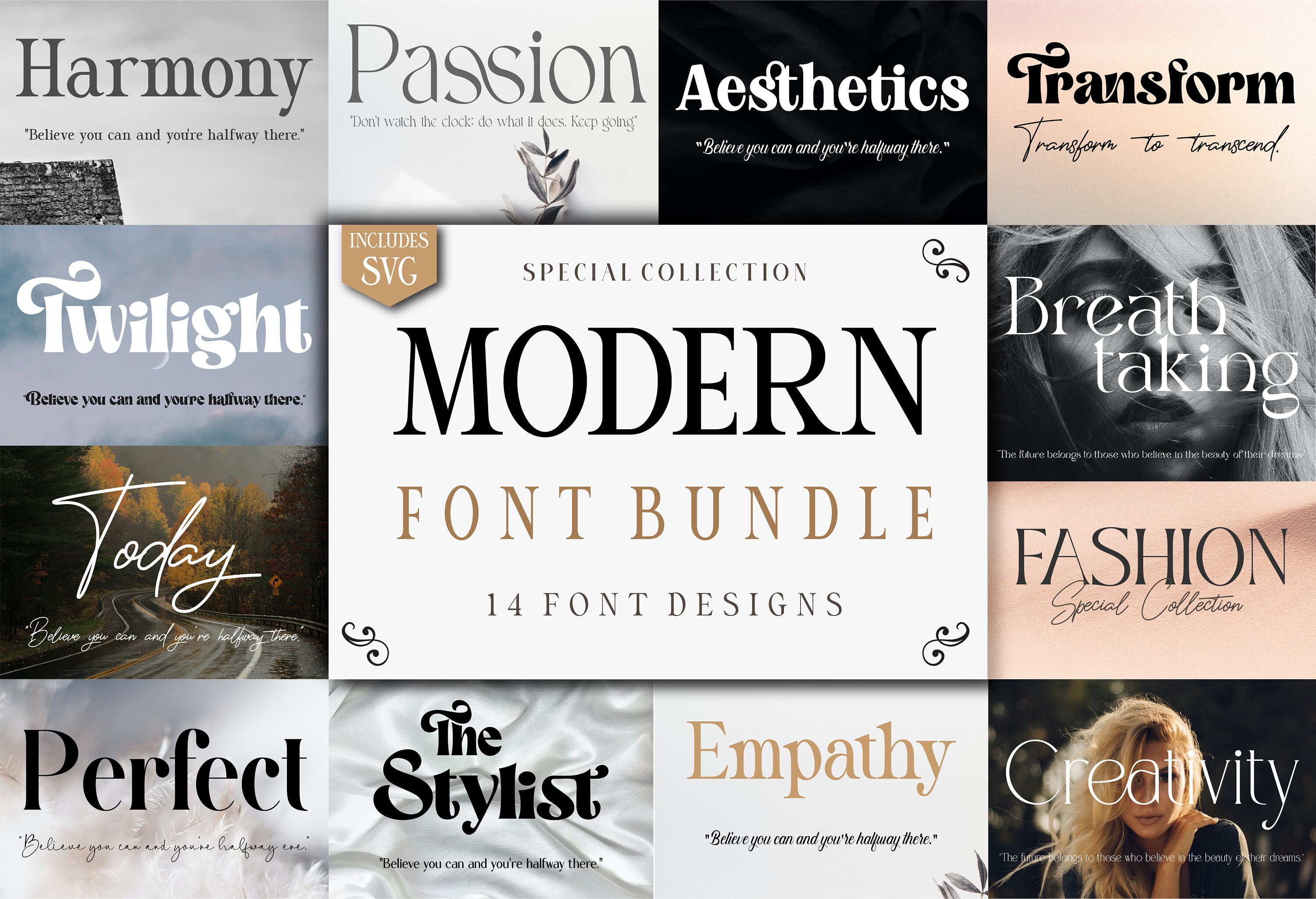 Modern Font Bundle, Handwritten Fonts, Procreate Fonts, Fonts for ...
