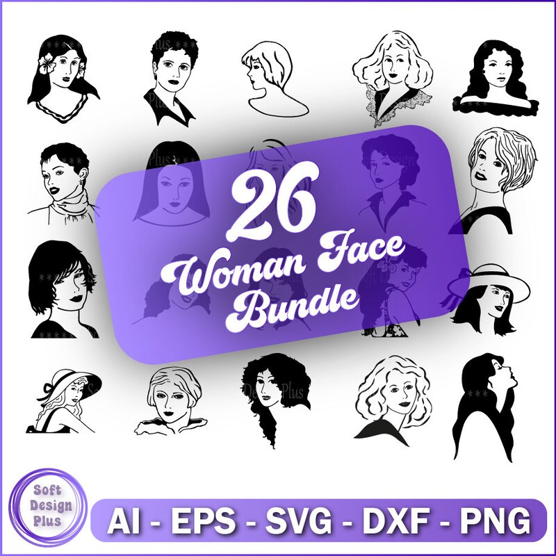 Woman Face Svg - Etsy