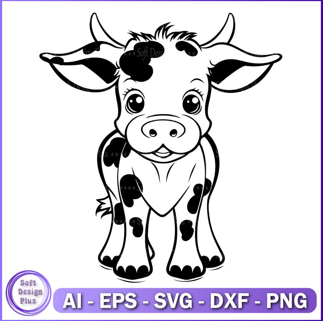 Cute Cow Svg, Cow Svg, Cricut, Baby Cow Svg, Cut File, Animal Svg, Cut ...