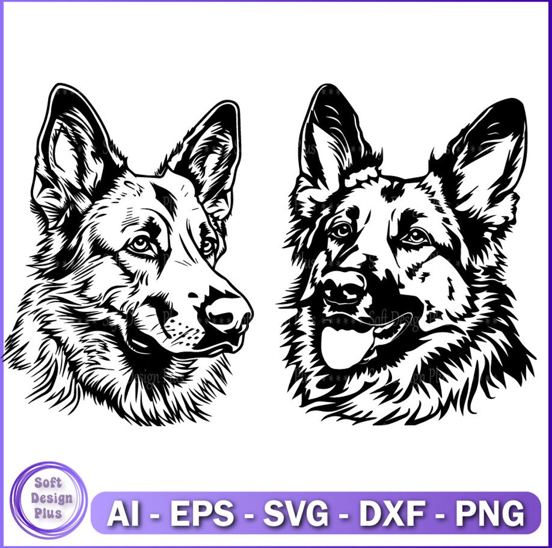 German Shepherd Head SVG, Police Dog Svg, German Shepherd, Dog, K-9 Svg ...