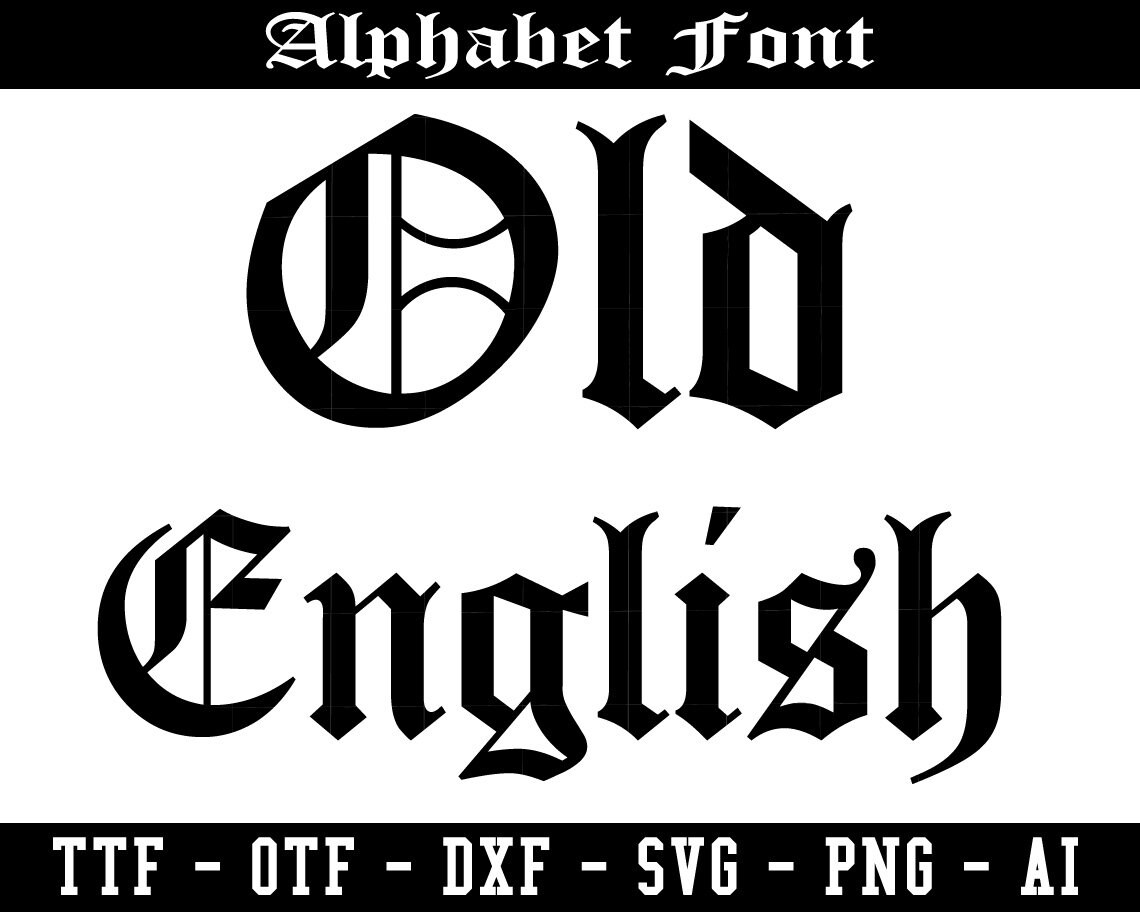 Old English Font Svg TTF Old English Alphabet Svg File for - Etsy Australia