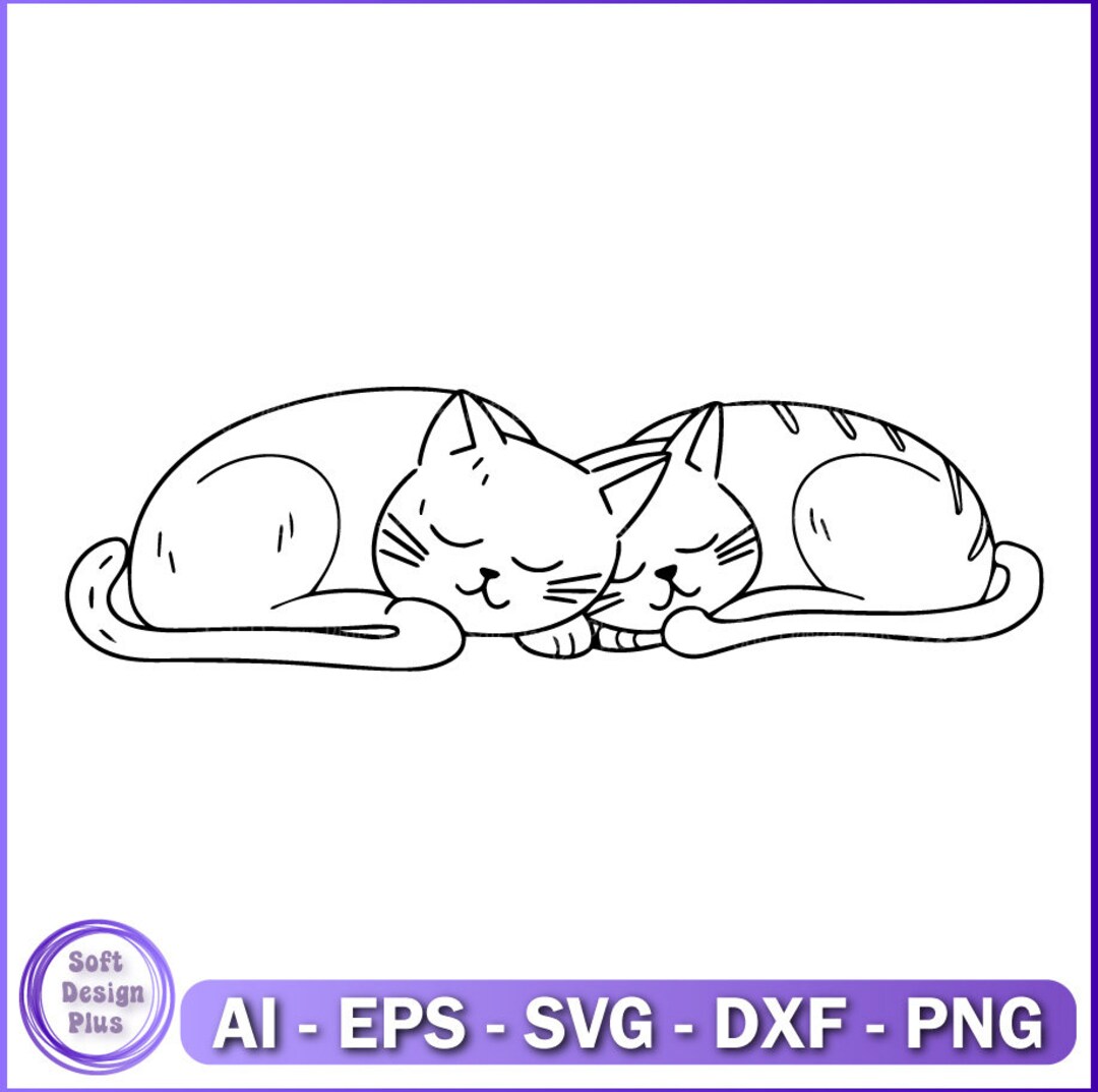 Cute Sleeping Cat SVG, Napping Cat Svg, Cut File for Cricut, Silhouette ...