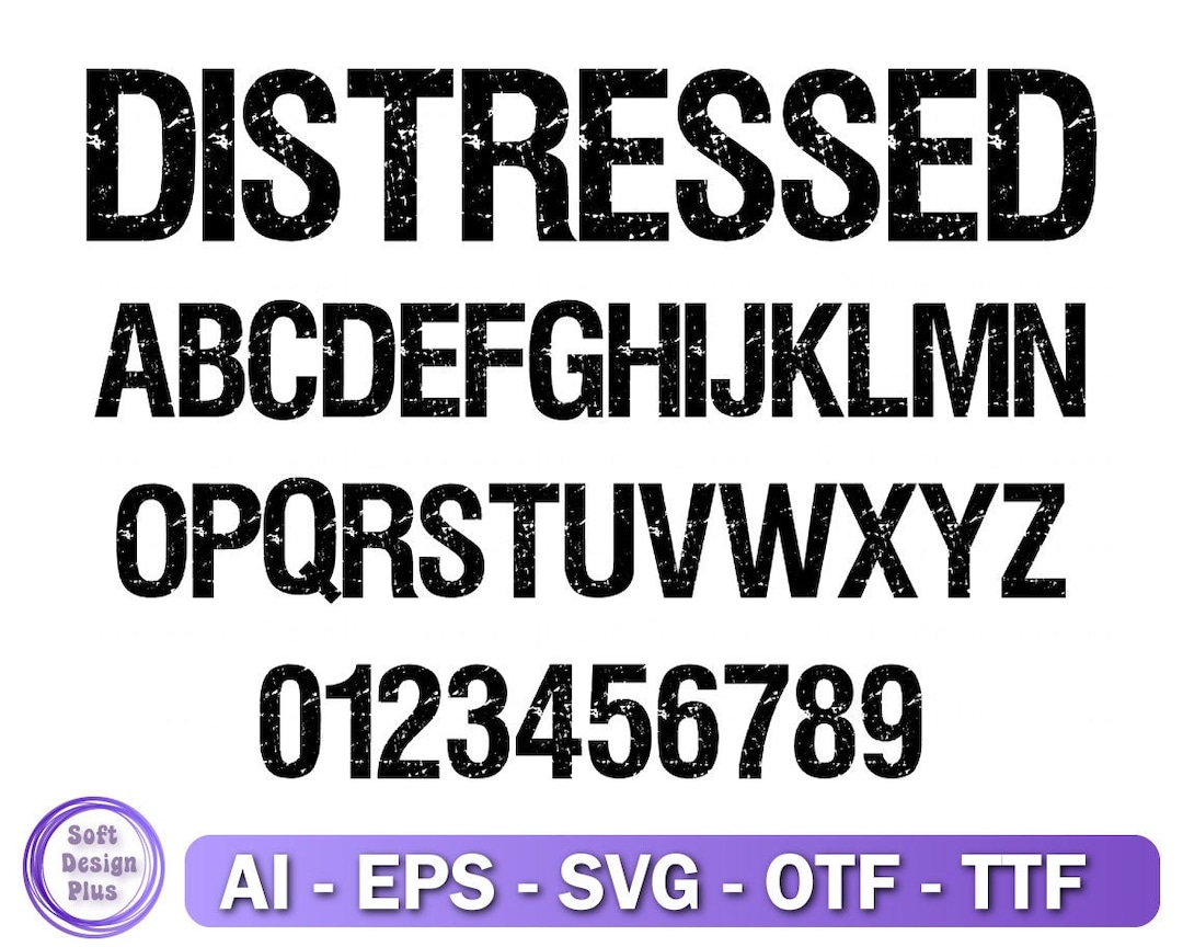 Distressed Font, Svg, Distressed Alphabet, Grunge Font, Png, TTF, OTF ...