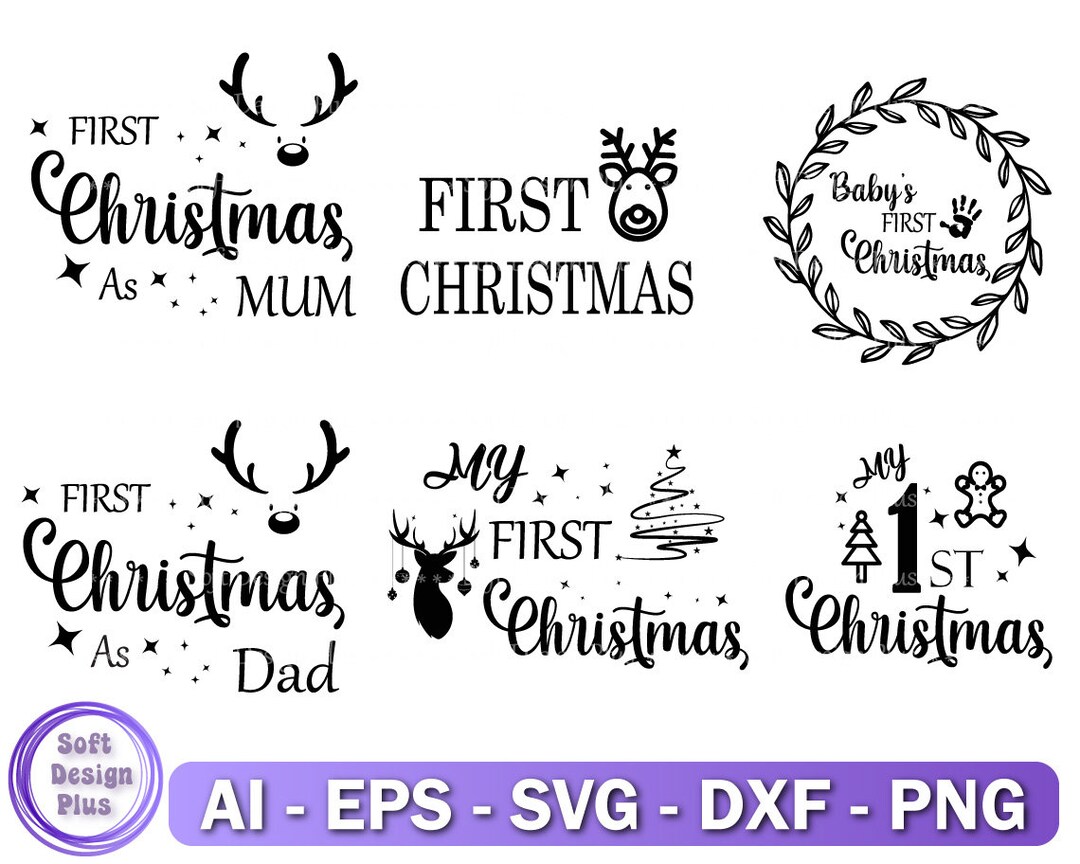 Baby’s First Christmas Svg Bundle, First Christmas Ornament Svg, Baby ...