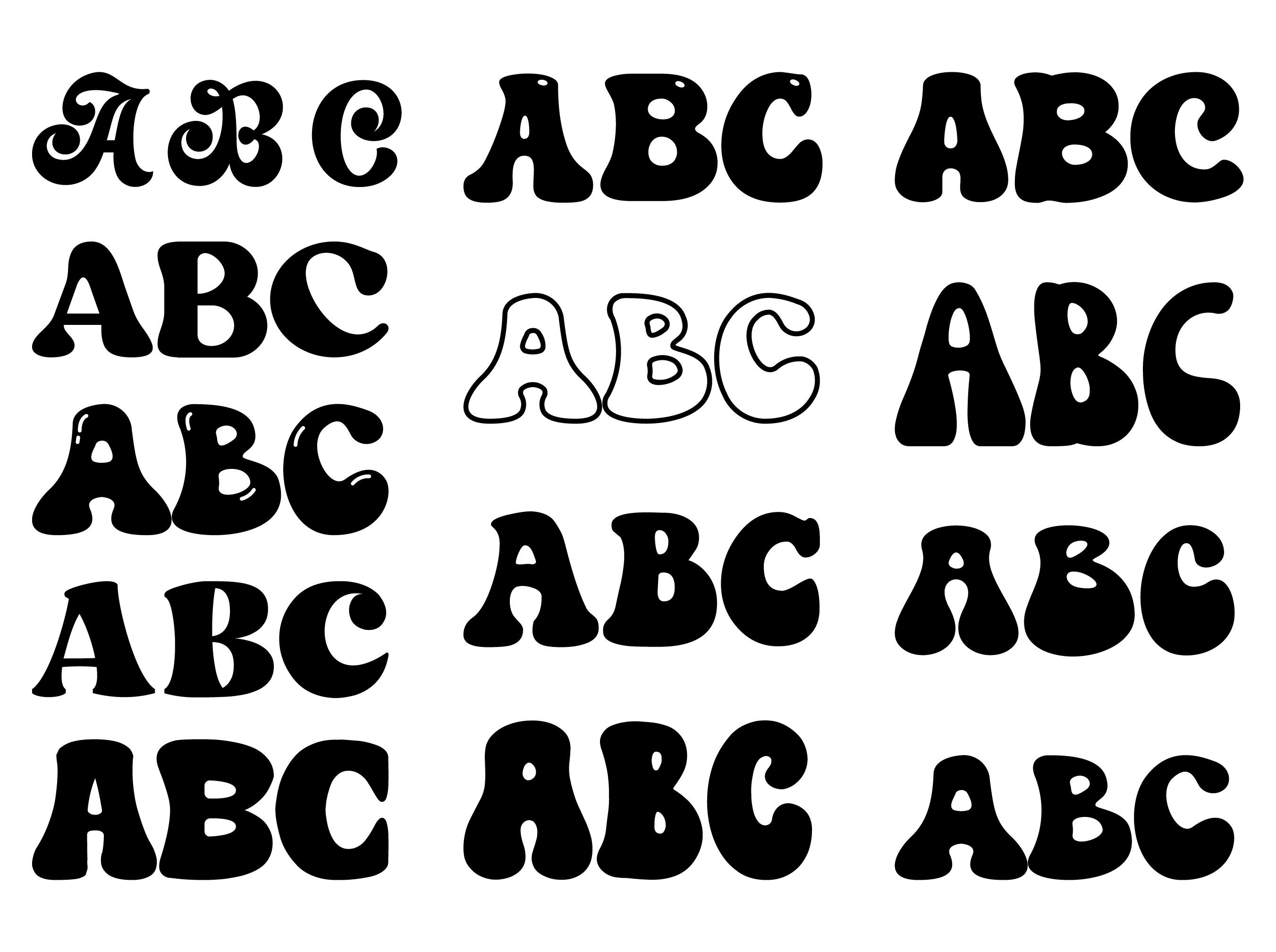 Groovy Font Bundle, Retro Alphabet Svg, Vintage Font, Groovy Alphabet ...