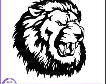 Lion SVG, Lion Head PNG, Lion Face DXF, Lion, Safari Animal, African ...