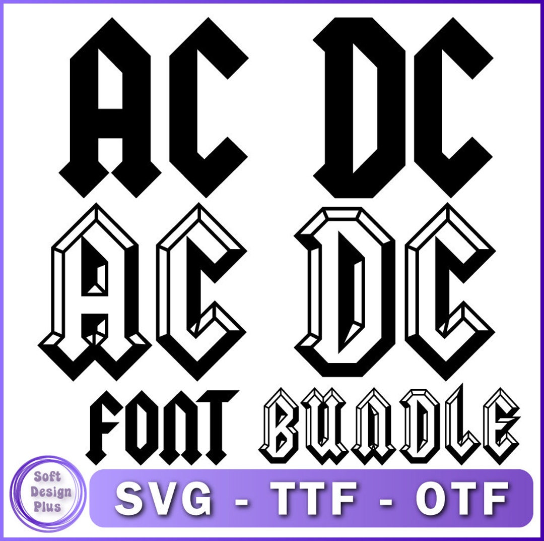 Heavy Metal Font, Ac Dc Font, Hard Rock Font, Cricut Font, ACDC Font Bundle, Instant Download ...