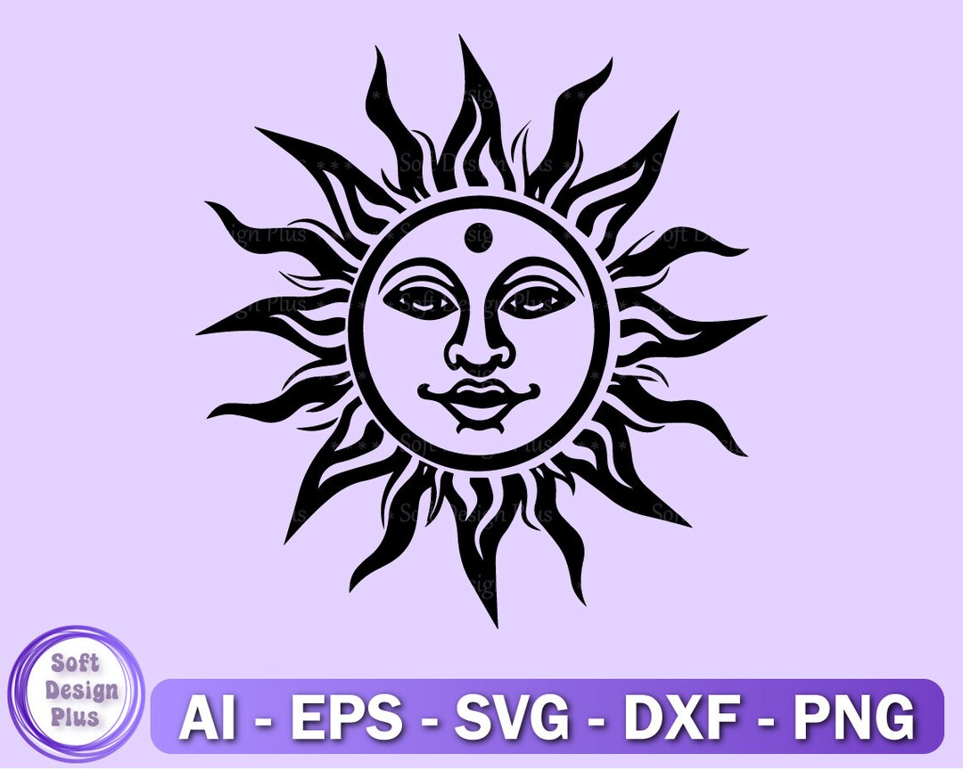 SUN SVG, Boho Sun Cut Files, Mystical Sun SVG, Magic Svg, Mystical Sun ...