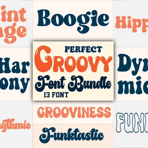 Groovy Font Bundle, Retro Alphabet Svg, Vintage Font, Groovy Alphabet ...