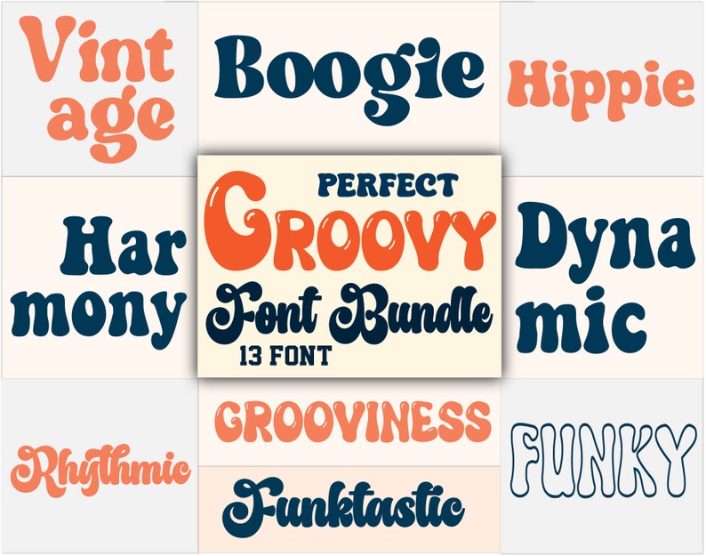 Groovy Font Bundle, Retro Alphabet Svg, Vintage Font, Groovy Alphabet ...