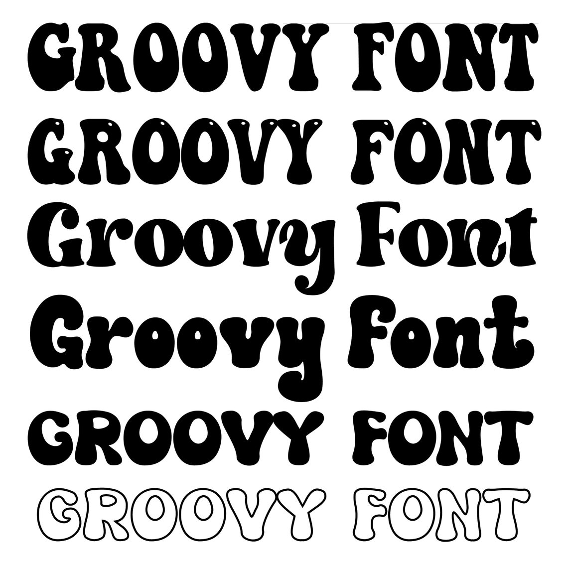 Groovy Font Bundle, Retro Alphabet Svg, Vintage Font, Groovy Alphabet ...