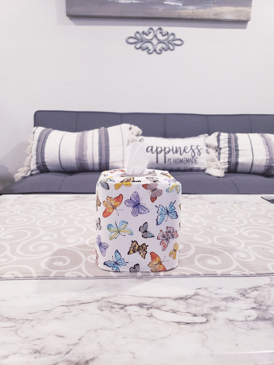 Butterfly Tissue Box Cover, Cover, Butterfly Decorations, Spring ...