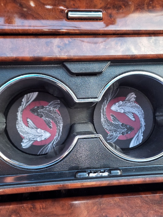Koi Fish Yin Yang Car Accessories Car Decor Car Coasters - Etsy