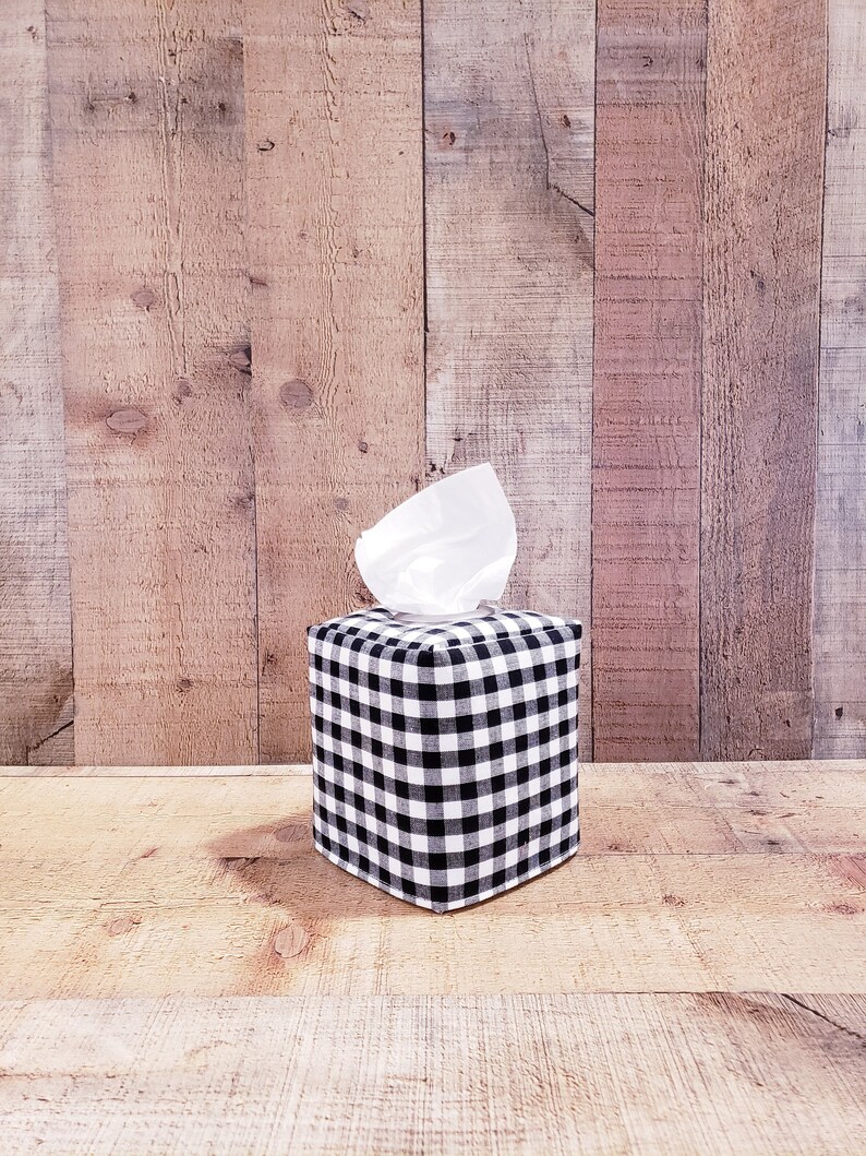 Black and White Buffalo Checked Buffalo Plaid Tissue Box - Etsy