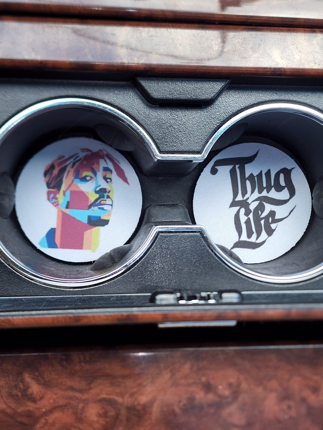 Thug Life, Tupac, Car Accessories, Car Decor, Car Coasters,coaster ...