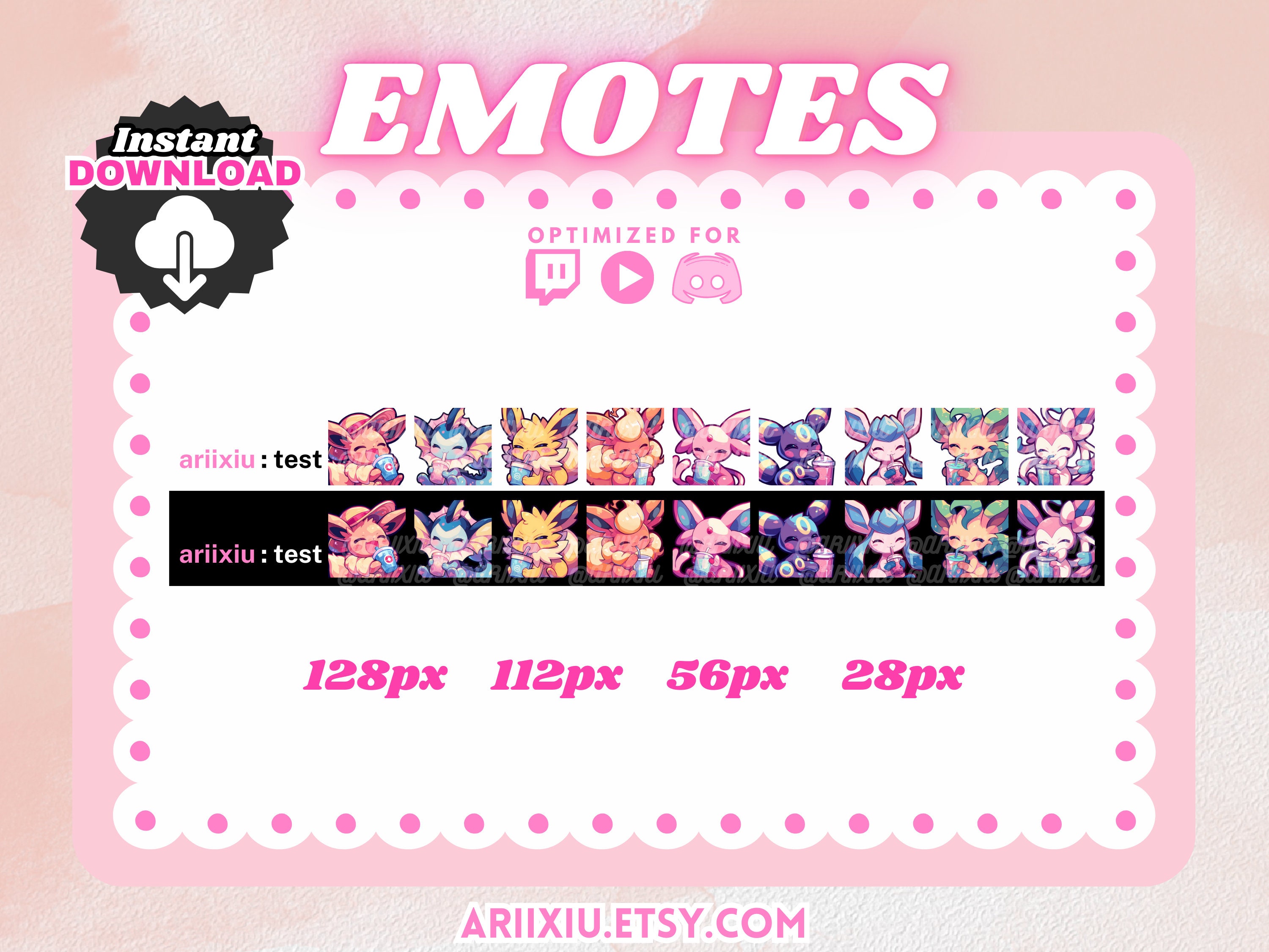 Eevee Eeveelution Emote Bundle | Hydrate Emotes | Discord Server ...