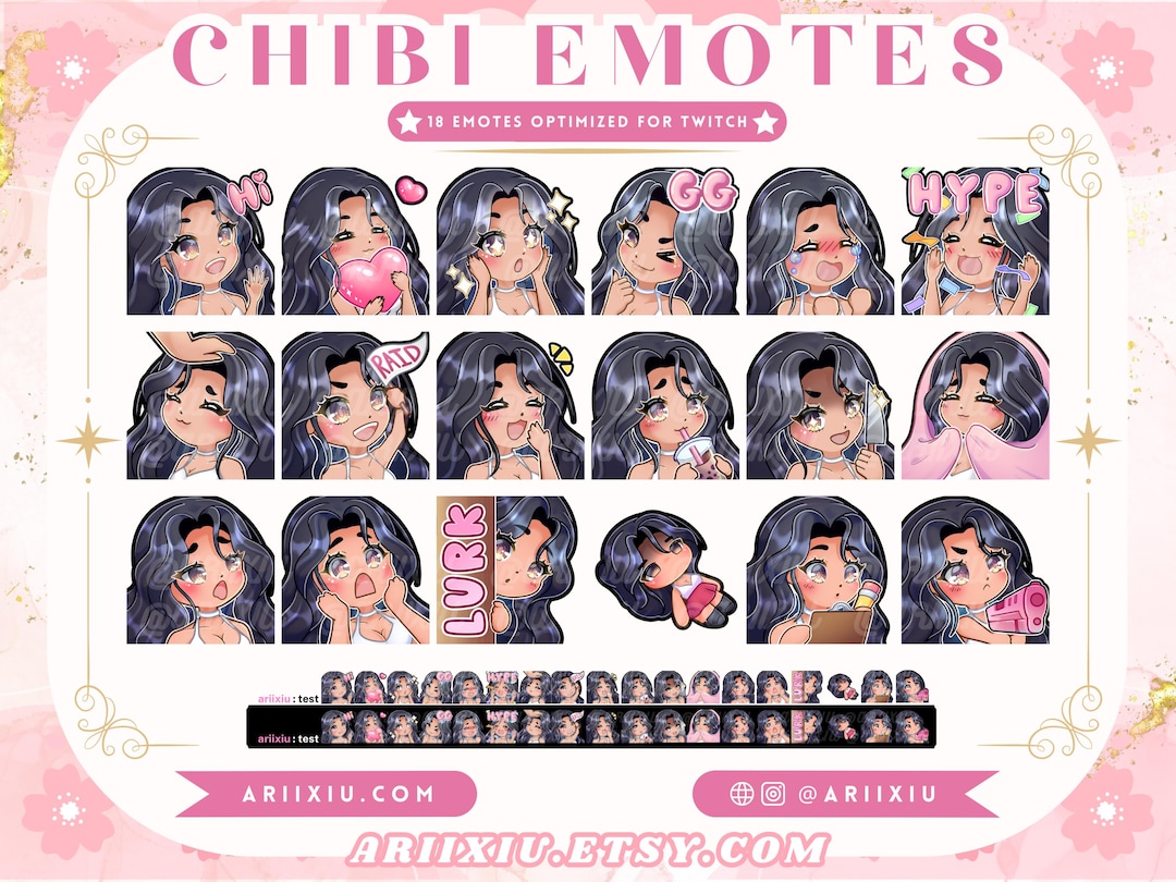 Chibi Girl Emotes MEGA Pack | Blonde Hair, Brown Eyes, Medium Skin ...
