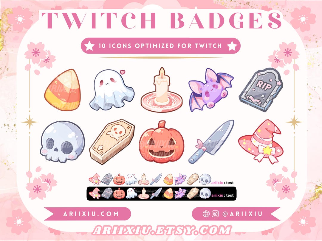 Spooky Season Sub Badges | Bits/channel Points | Twitch Tiktok Youtube ...