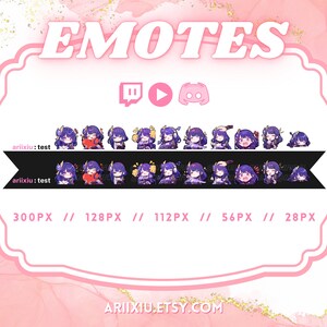 Raiden Shogun Emote Set: Kawaii Anime Girl Emotes for Twitch, Youtube ...