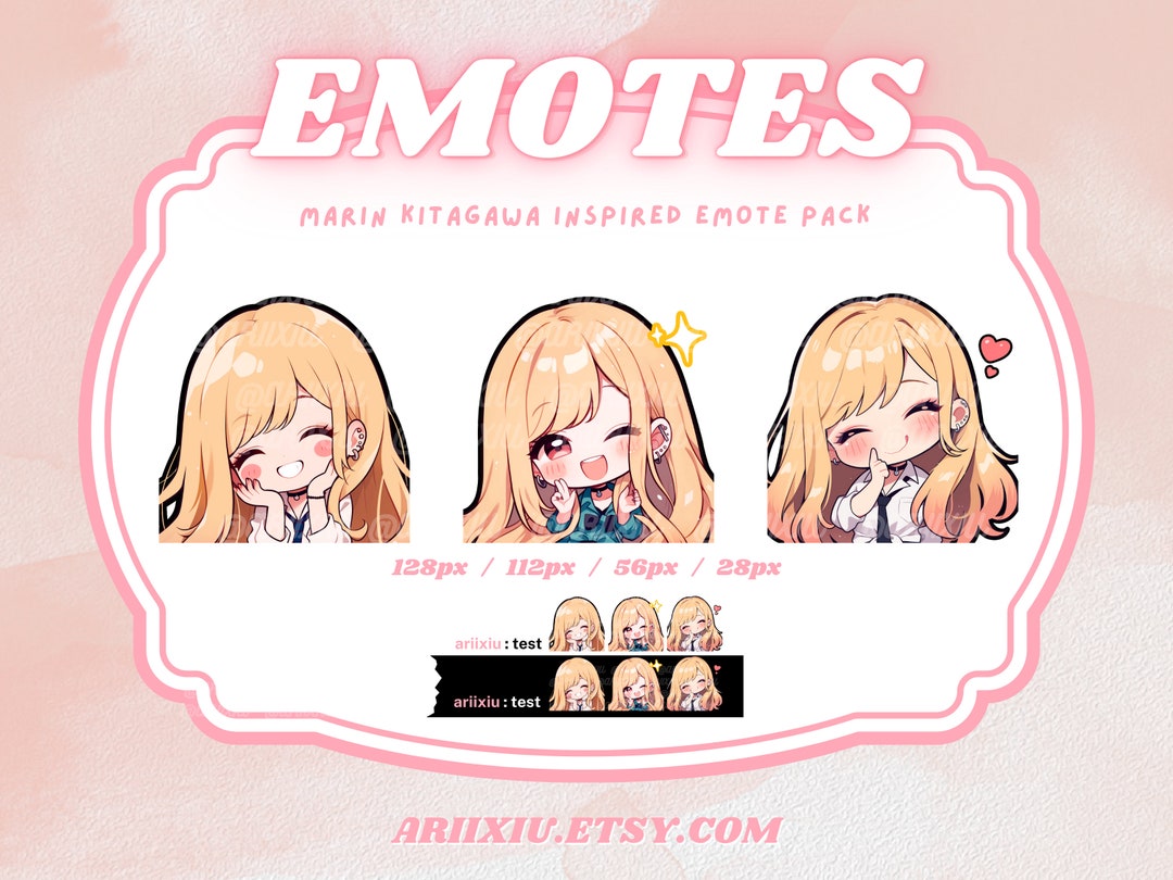 Marin Kitagawa Emotes: Chibi Anime Girl - Twitch, Discord, Kick ...