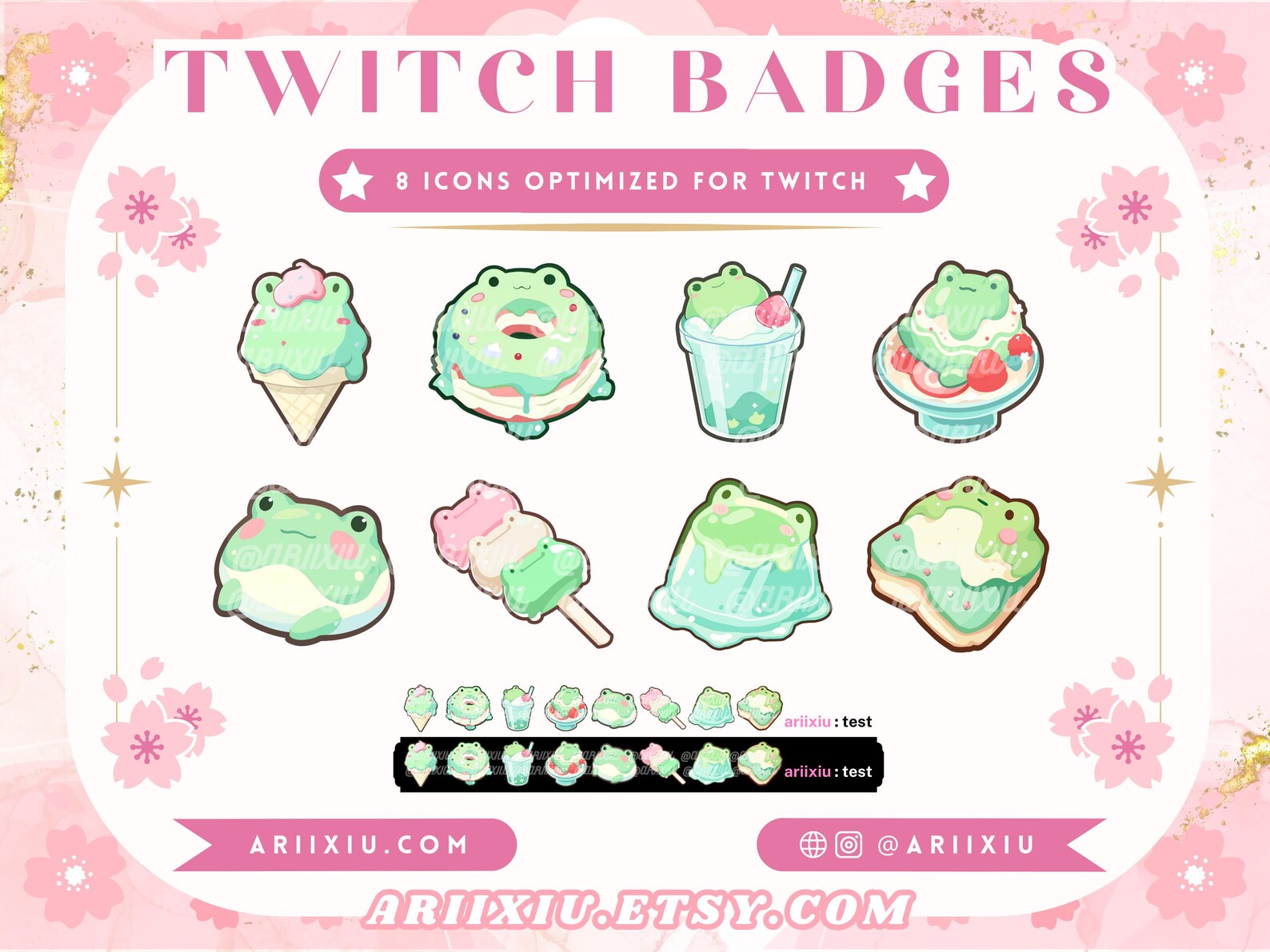 Frog Cafe Sub Badges | Green Bits/channel Points | Twitch Tiktok ...