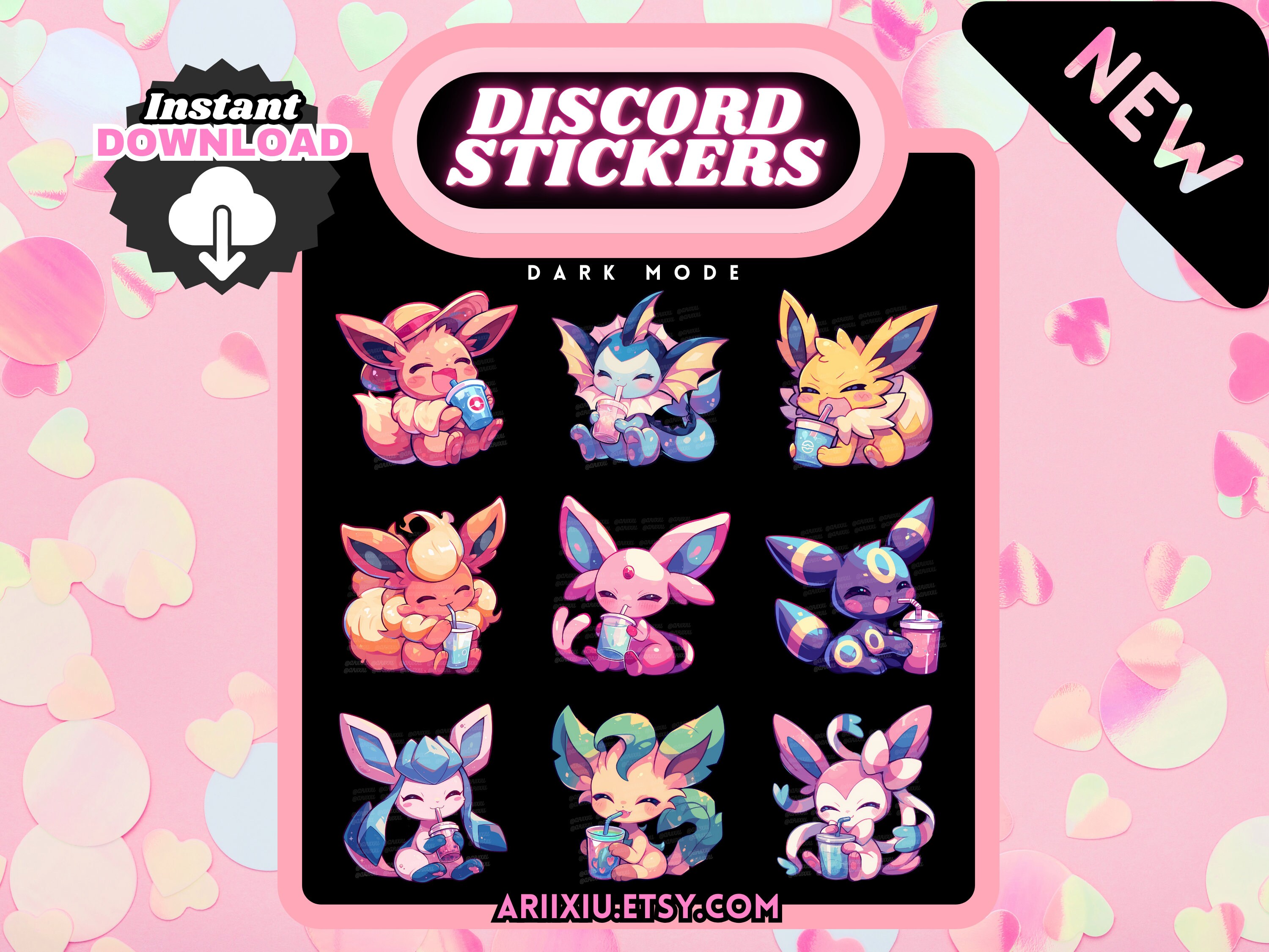 Eevee Eeveelution Emote Bundle | Hydrate Emotes | Discord Server ...