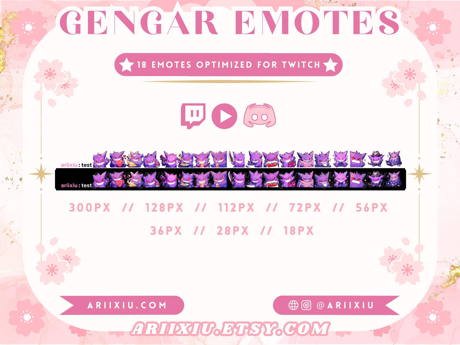Gengar Emote MEGA Bundle | 18 Cute Emotes | Purple Ghost Gaming | Ready ...