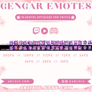 Gengar Emote MEGA Bundle | 18 Cute Emotes | Purple Ghost Gaming | Ready ...