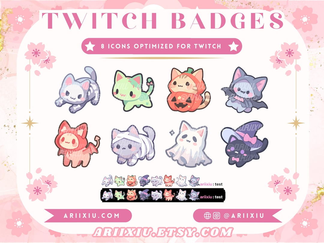 Pastel Halloween Kittens Sub Badges | Bits/channel Points | Twitch ...