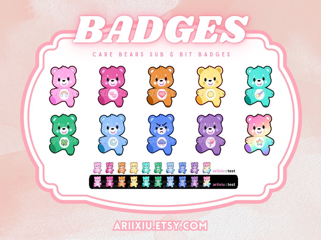 Colorful Bears Twitch Sub Badges | Bits Channel Point Icons | Tiktok ...