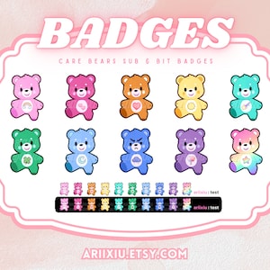 Care Bears Badges | Cute Twitch Sub Badges / Bit Badges | Channel ...