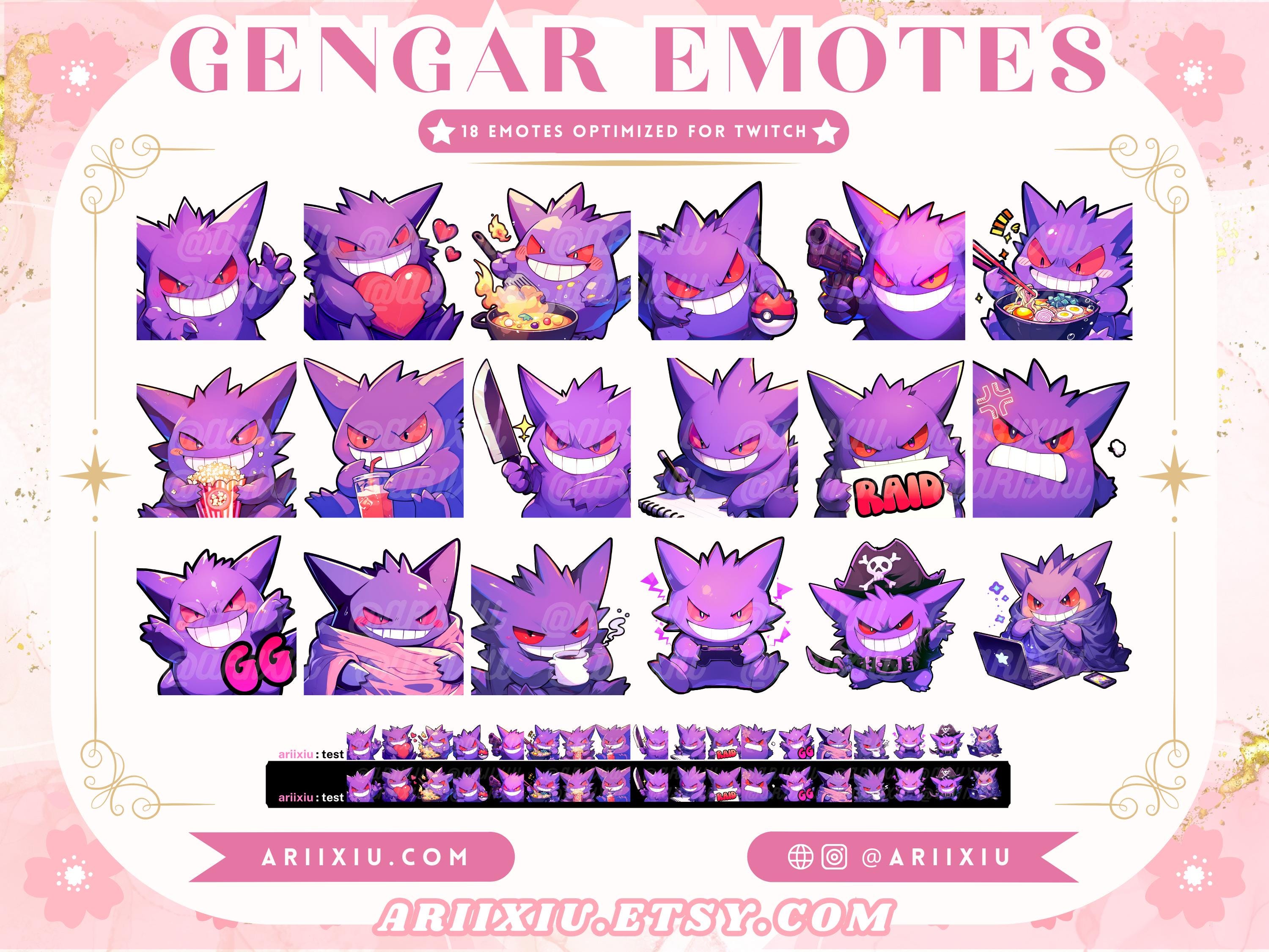 Gengar Emote MEGA Bundle | 18 Cute Emotes | Purple Ghost Gaming | Ready ...