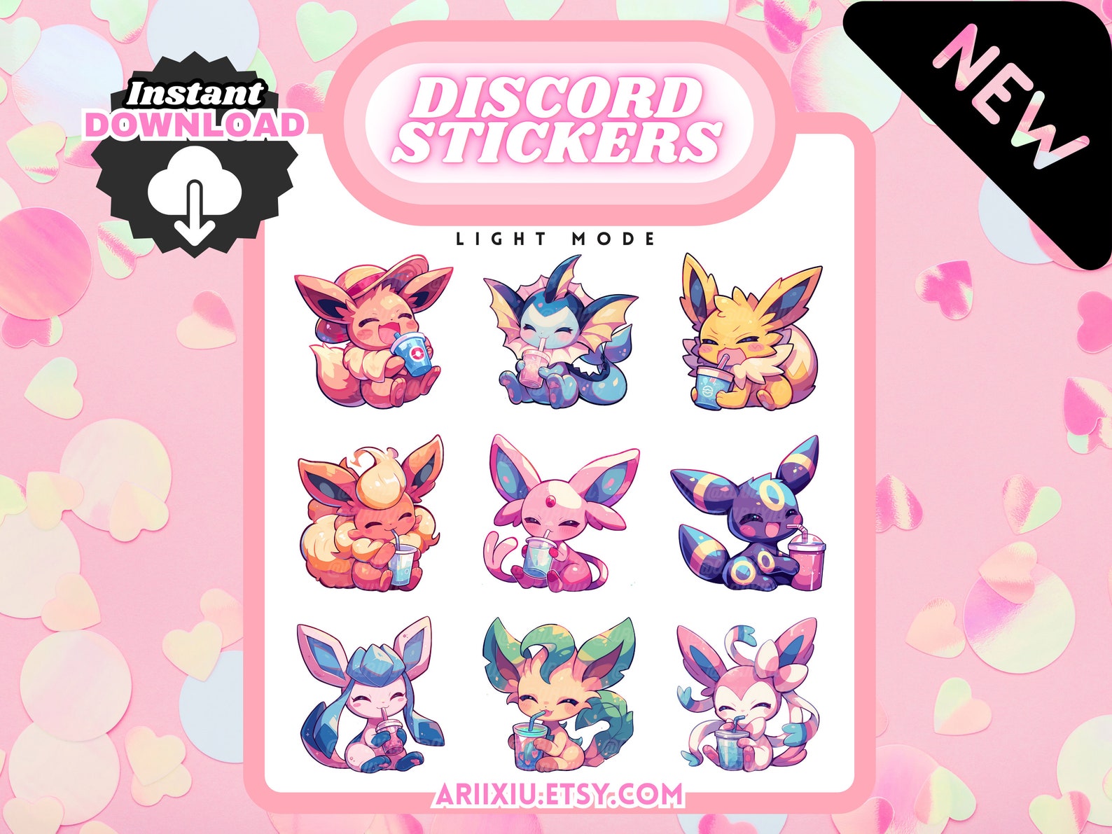 Eevee Eeveelution Emote Bundle | Hydrate Emotes | Discord Server ...