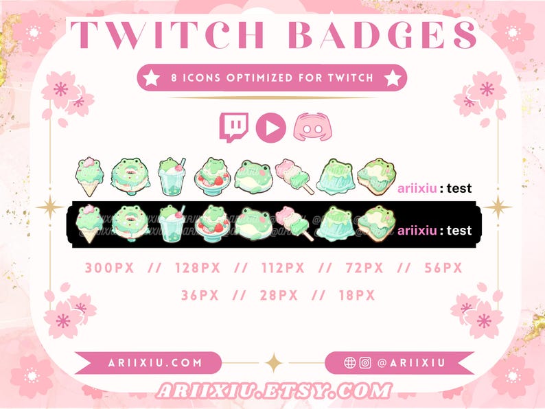 Frog Cafe Sub Badges | Green Bits/channel Points | Twitch Tiktok ...