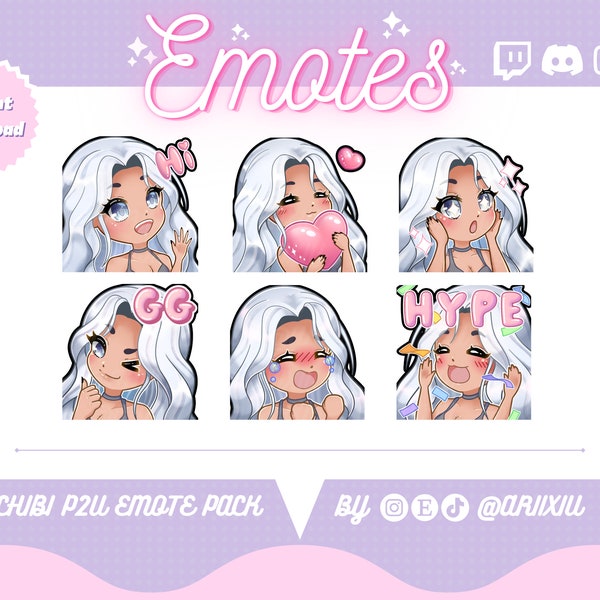 Twitch Emote Cat Girl Grey Hair - Etsy