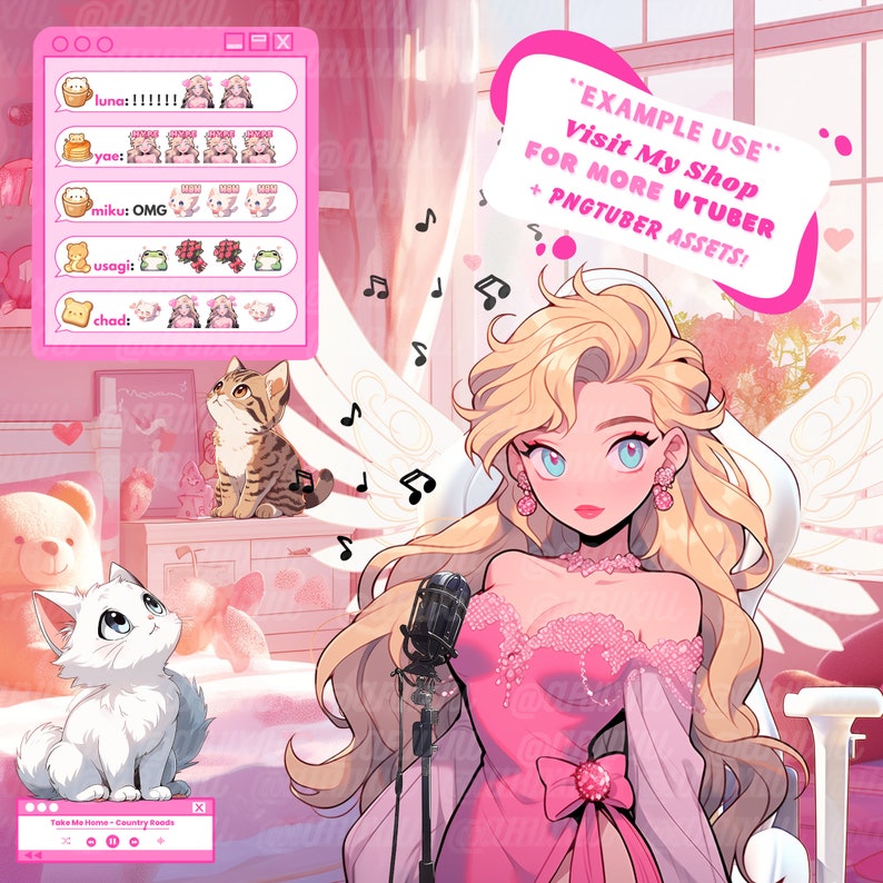 Princesa Rosa PNGTuber & Emote BUNDLE / Twitch / Youtube / Kick ...