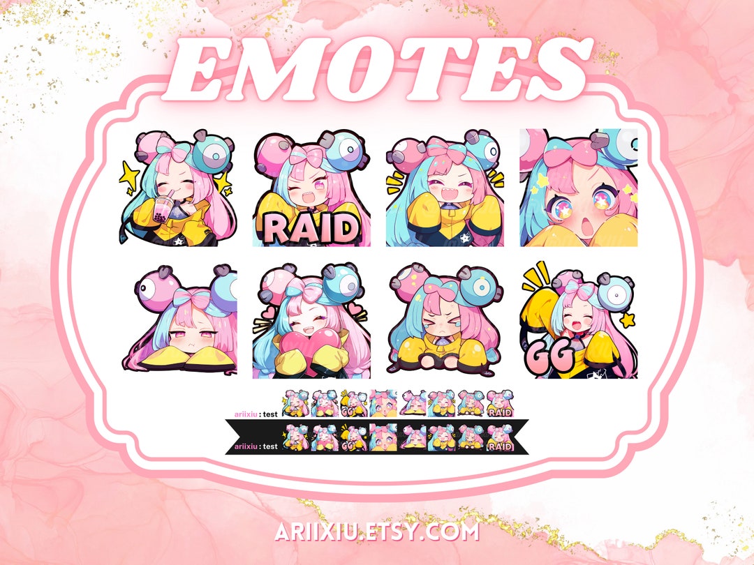 Iono Emote Set: Kawaii Anime Girl Twitch/discord Emotes (digital ...