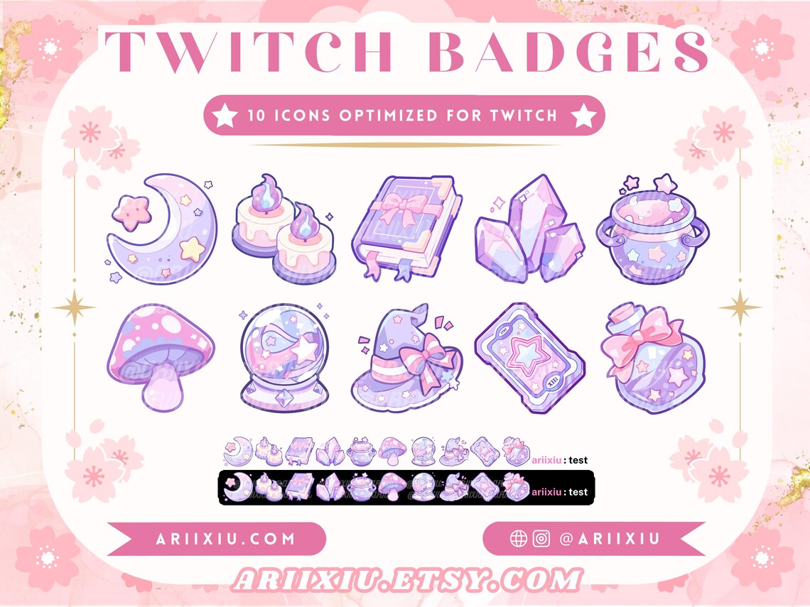 Pastel Goth Witch Twitch Badges: Alchemy Icons (digital Download) - Etsy
