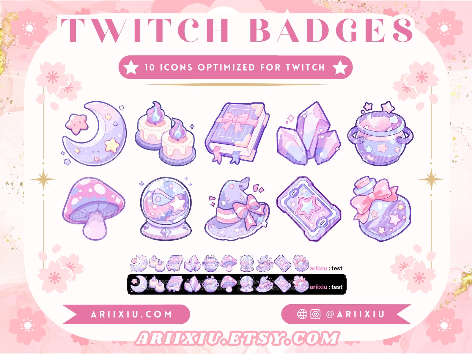 Pastel Goth Witch Twitch Badges: Alchemy Icons (digital Download) - Etsy