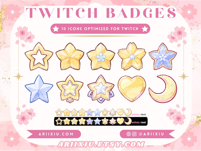 Celestial Star and Moon Sub Badges | Bits/channel Points | Twitch ...