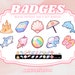 Beach Episode Badge Pack Pastel Summer Fun Cute Sub / Bit Badges ...