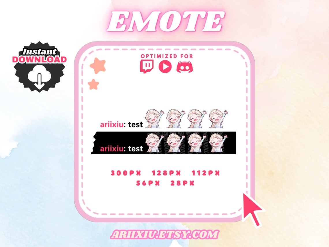 Ice Princess Waving Hi Emote Cute Chibi Kawaii Twitch Emotes Discord Server Youtube Kick ...